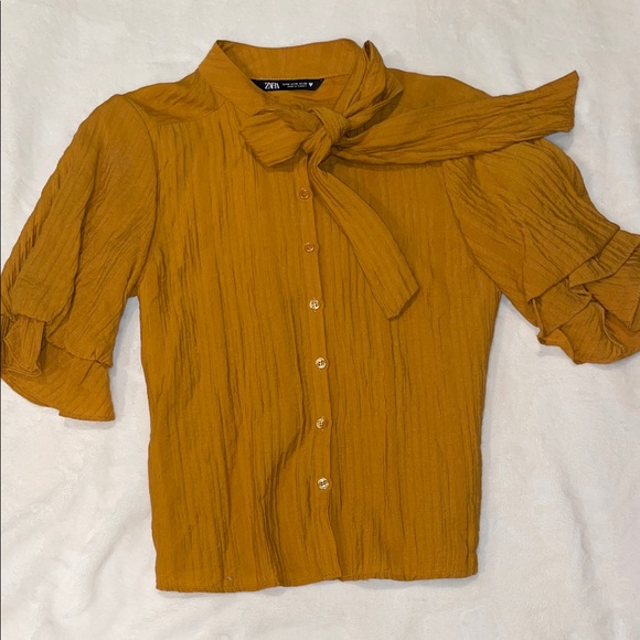 Zara | Tops | Zara Rust Orange Blouse | Poshmark
